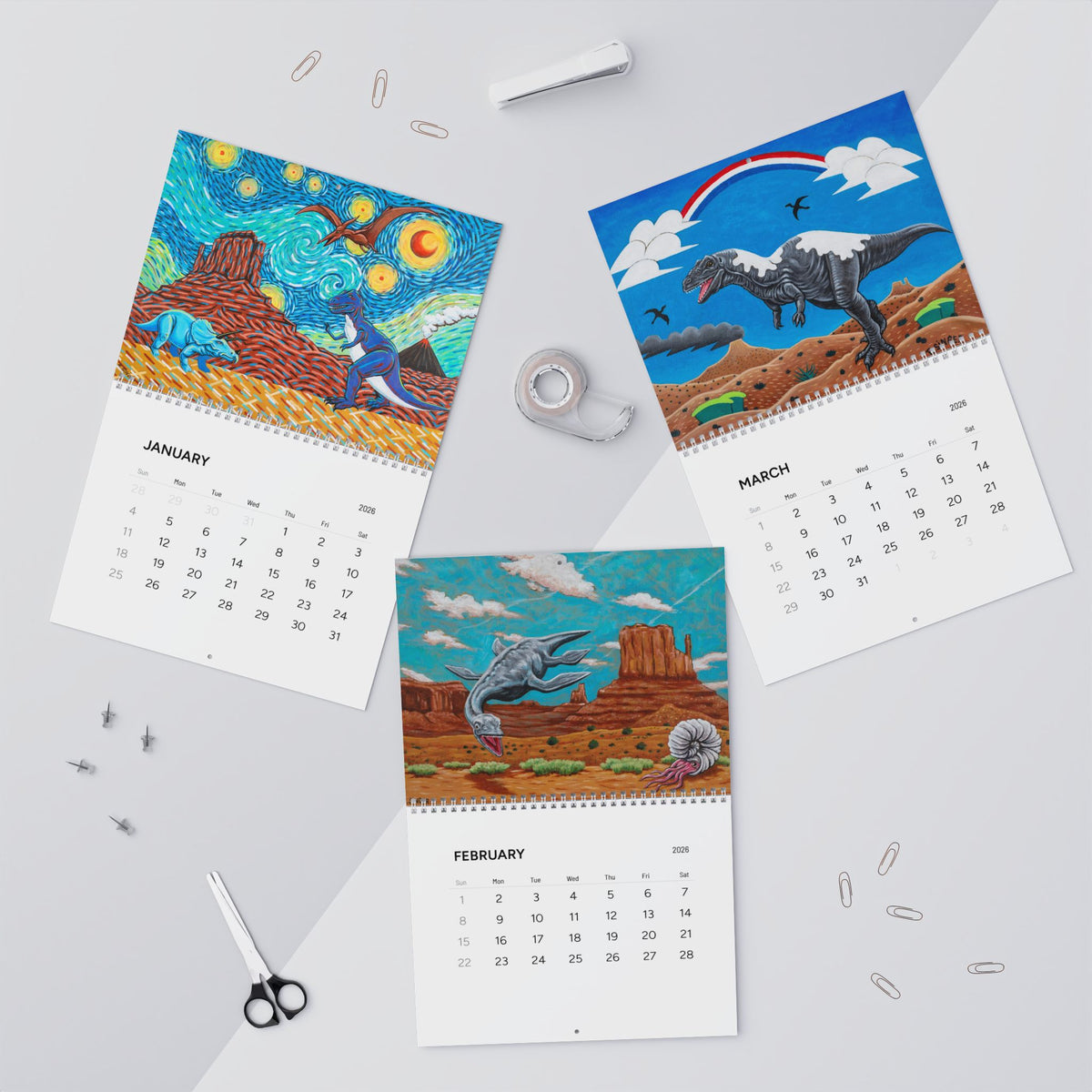 Ryan Singer 2026 Wall Calendar — Blue Rain Print Shop
