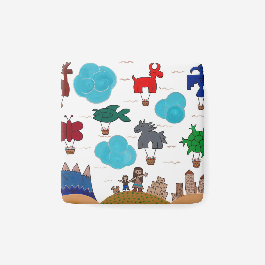 Pueblo Shapes Porcelain Magnet — Blue Rain Print Shop